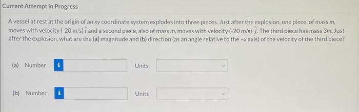 Solved A vessel at rest at the origin of an xy coordinate | Chegg.com