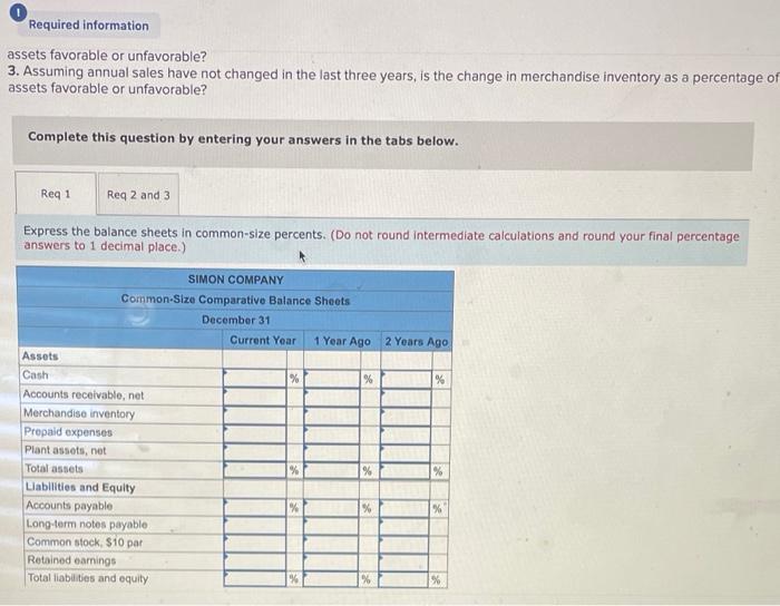 Solved Exercise 13-6 (Algo) Common-size percents LO P2 1. | Chegg.com
