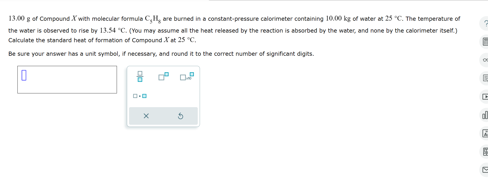 Solved 13.00g ﻿of Compound x ﻿with molecular formula C5H8 | Chegg.com