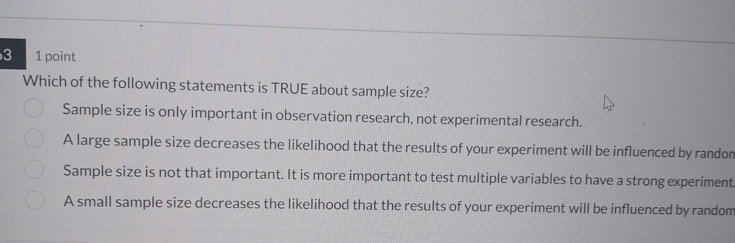 Solved 1 ﻿pointWhich of the following statements is TRUE | Chegg.com