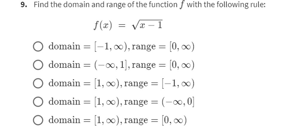 Solved Find the domain and range of the function f ﻿with the | Chegg.com