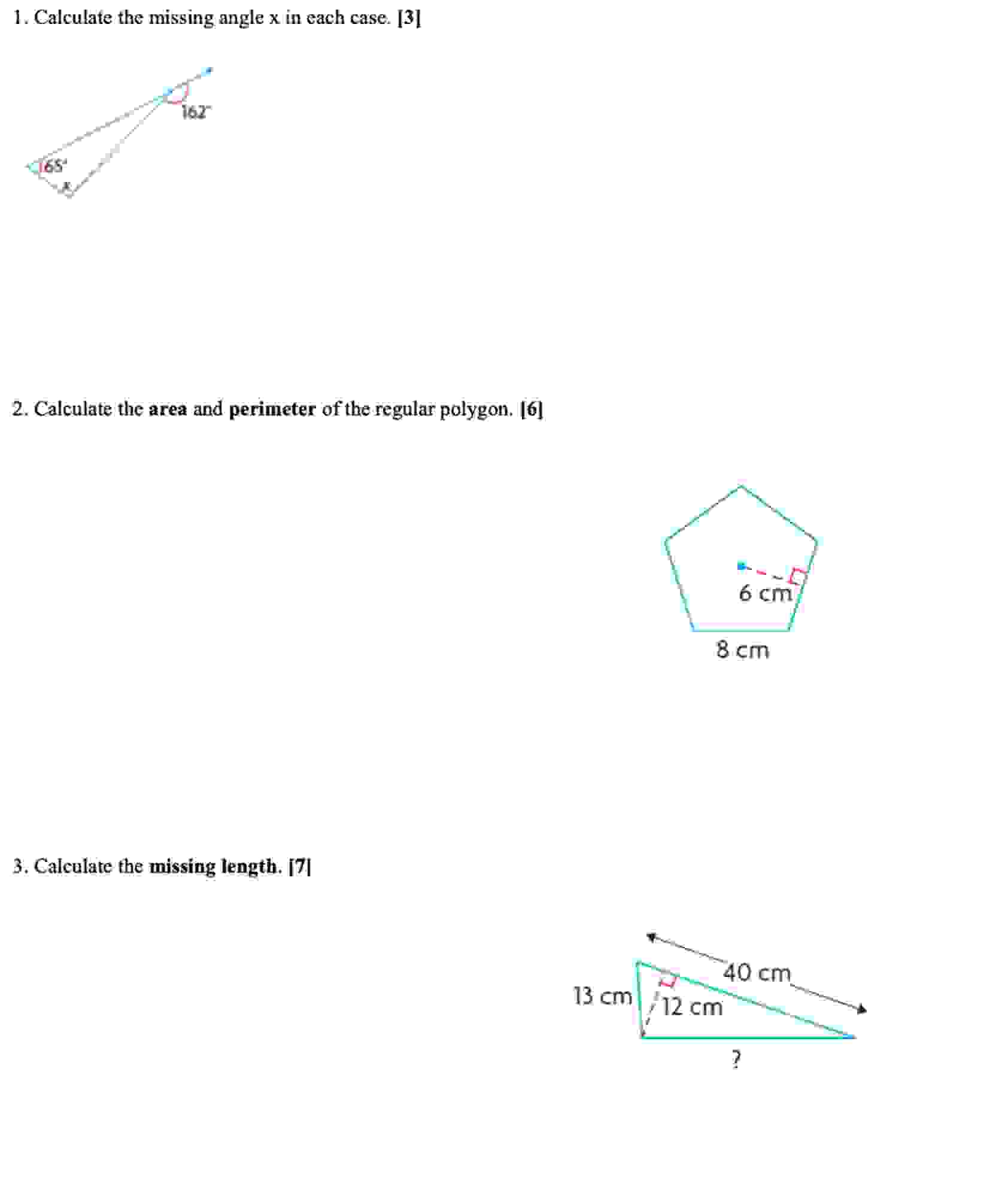 Solved Calculate the missing angle x ﻿in each case. | Chegg.com