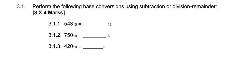Solved 1. Perform the following base conversions using | Chegg.com