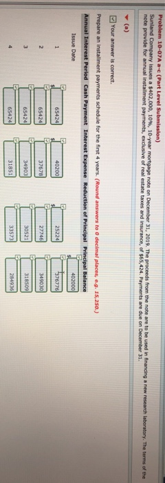 Solved Problem 10-07A a-c (Part Level Submission) Sunland | Chegg.com