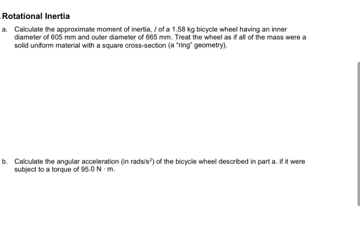 Solved Rotational Inertia a. Calculate the approximate | Chegg.com