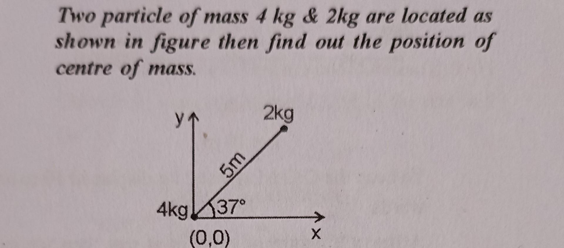 Solved Two particle of mass 4 kg \& 2 kg are located as | Chegg.com