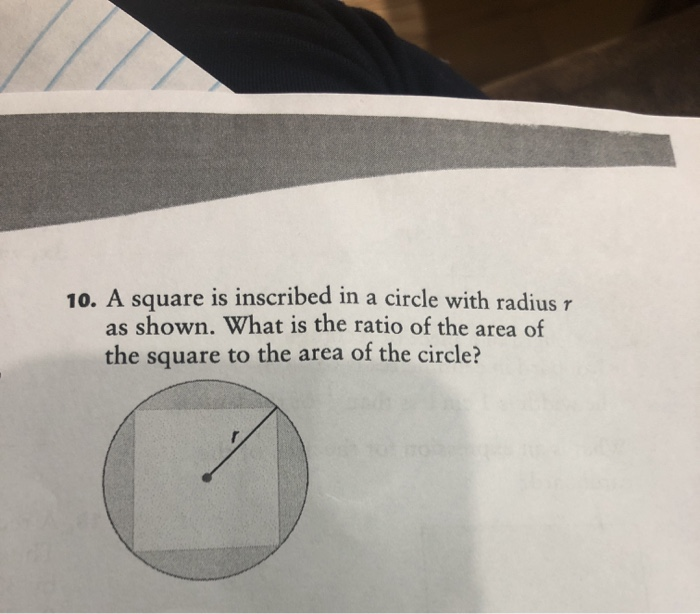 Solved 10. A square is inscribed in a circle with radius r | Chegg.com