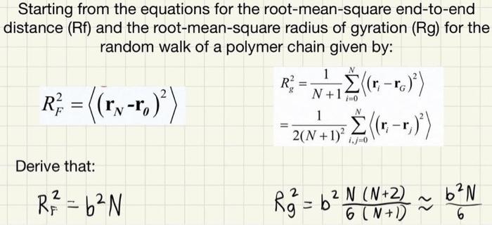 Solved Starting from the equations for the root-mean-square | Chegg.com