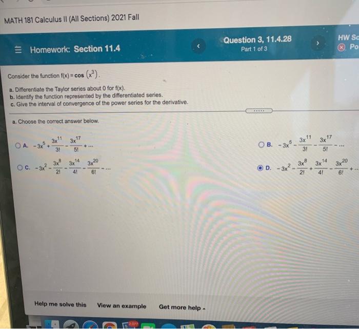 Solved MATH 181 Calculus II (All Sections) 2021 Fall | Chegg.com