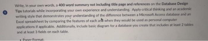 Solved Write, in your own words, a 400 word summary not | Chegg.com