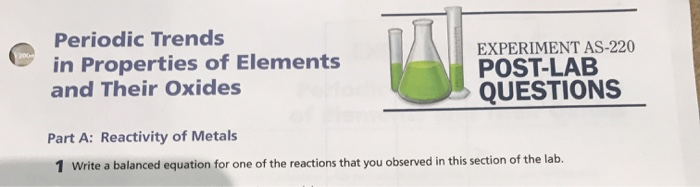 Periodic Trends in Properties of Elements and Their | Chegg.com