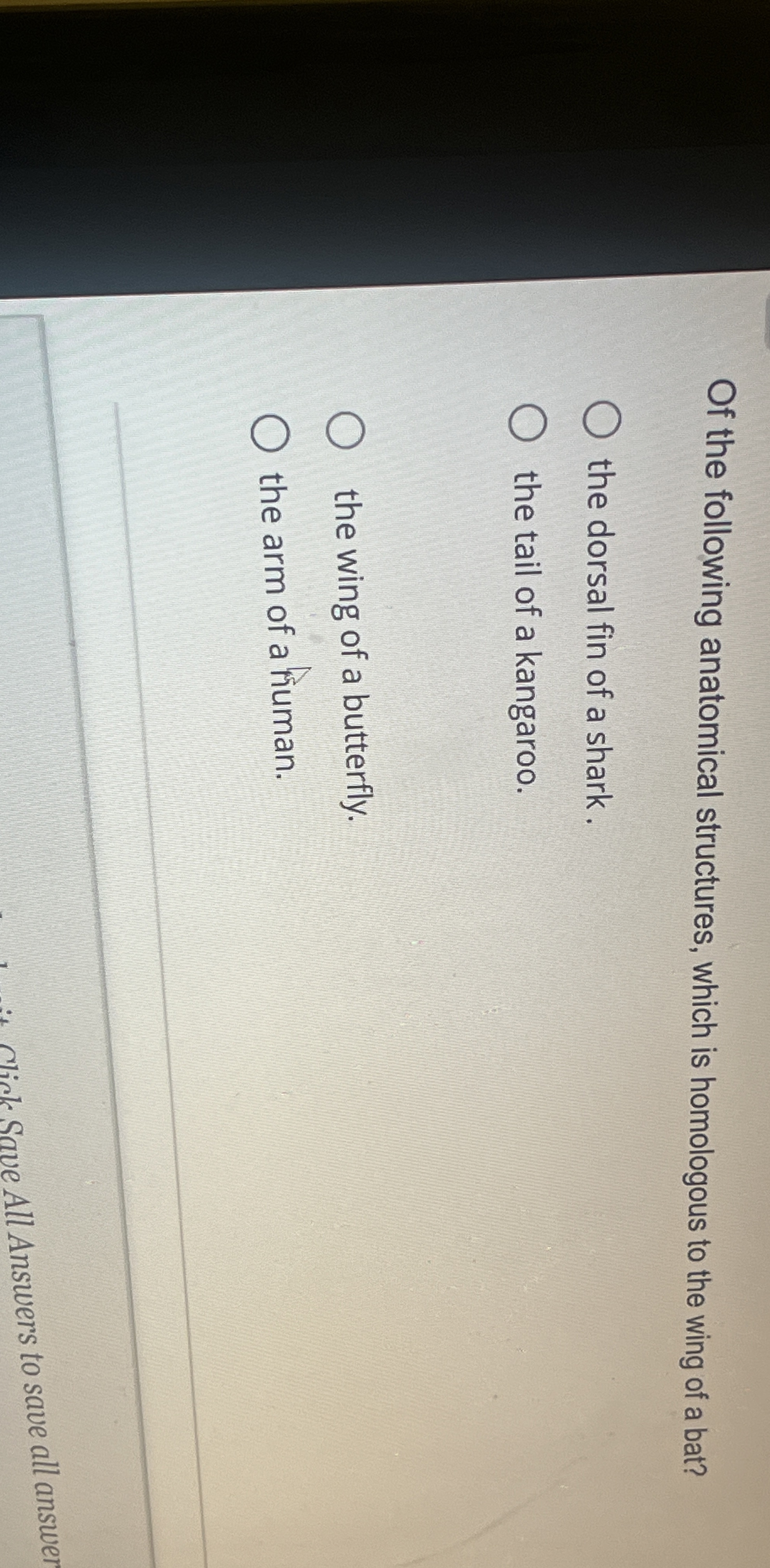 Solved Of the following anatomical structures, which is | Chegg.com