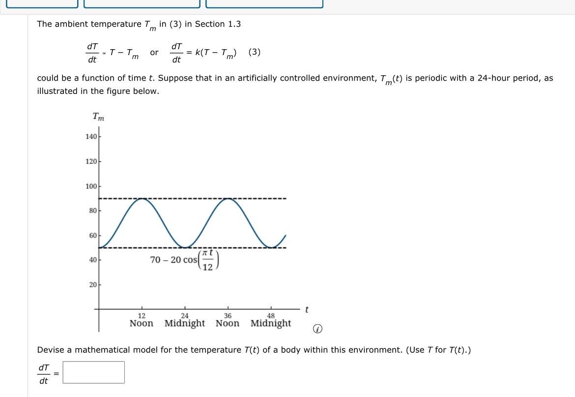 Solved The ambient temperature Tm ﻿in (3) ﻿in Section | Chegg.com