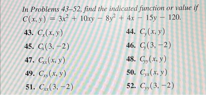 Solved In Problems 43-52, find the indicated function or | Chegg.com