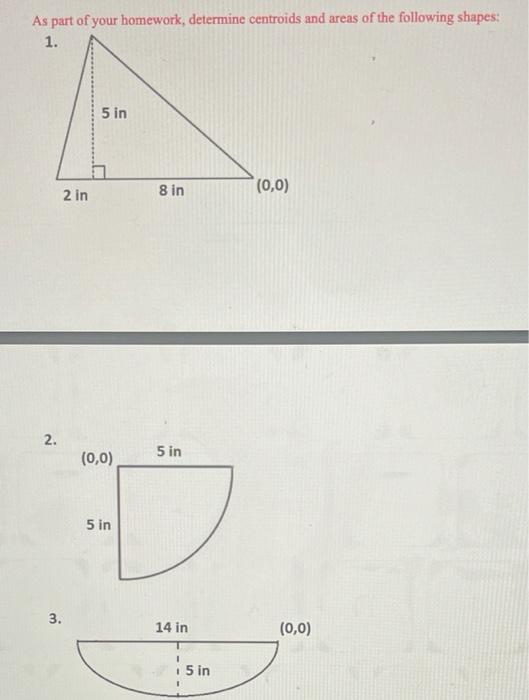 Solved As part of your homework, determine centroids and | Chegg.com