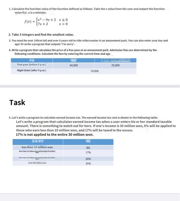 Solved 1. Calculate the function value of the function | Chegg.com