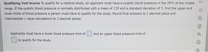 Solved Qualifying Test Scores To qualify for a medical | Chegg.com