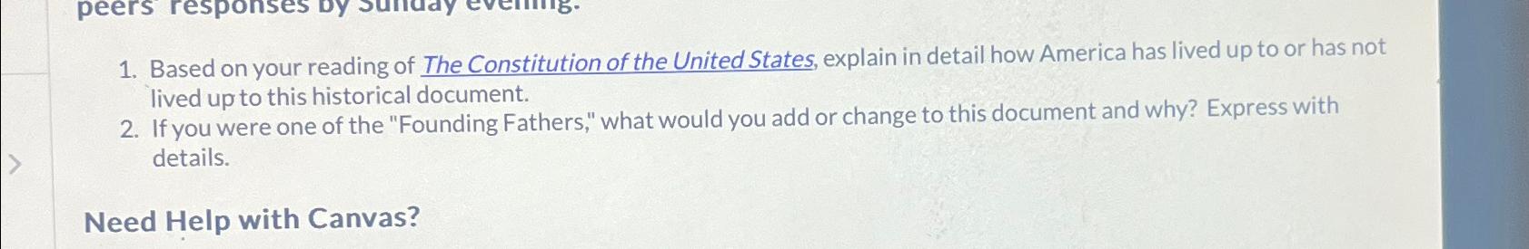Solved Based on your reading of The Constitution of the | Chegg.com