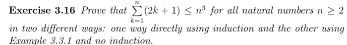 Solved n ¿ = n2 k=1 Exercise 3.16 Prove that (2k + 1)