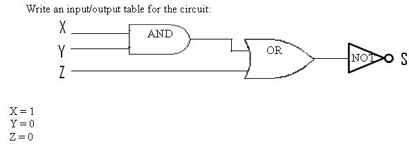 Solved Write An Input Output Table For The Circuit