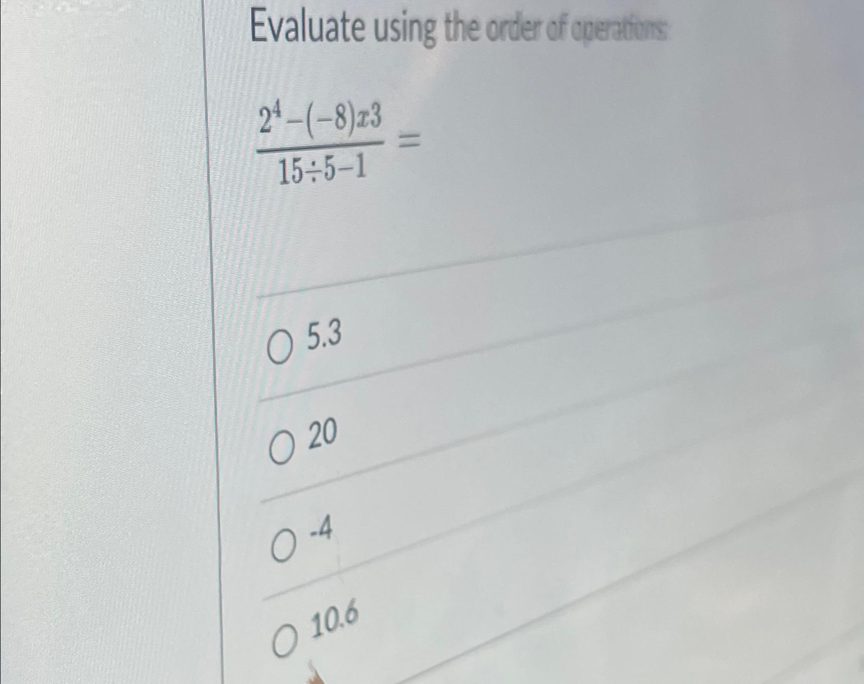 Solved Evaluate using the order of | Chegg.com