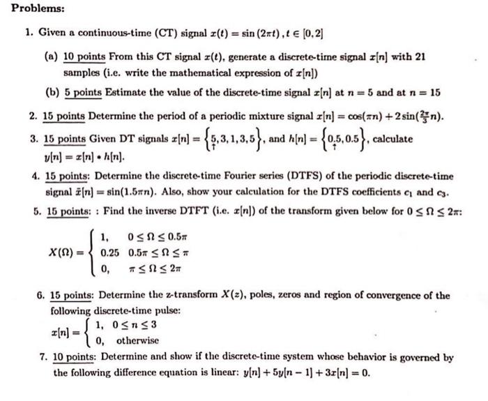 Solved 4 Determine The Discrete Time Fourier Series Dtfs