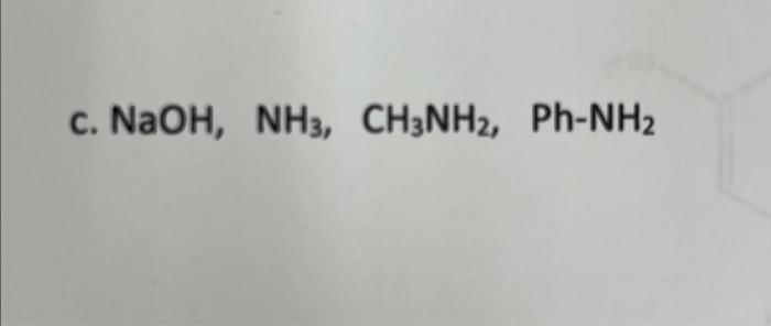 Solved rank the following amines in each set from highest to | Chegg.com