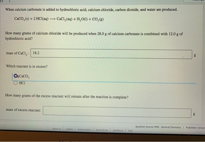Solved how many grams of the excess reactant will remain | Chegg.com