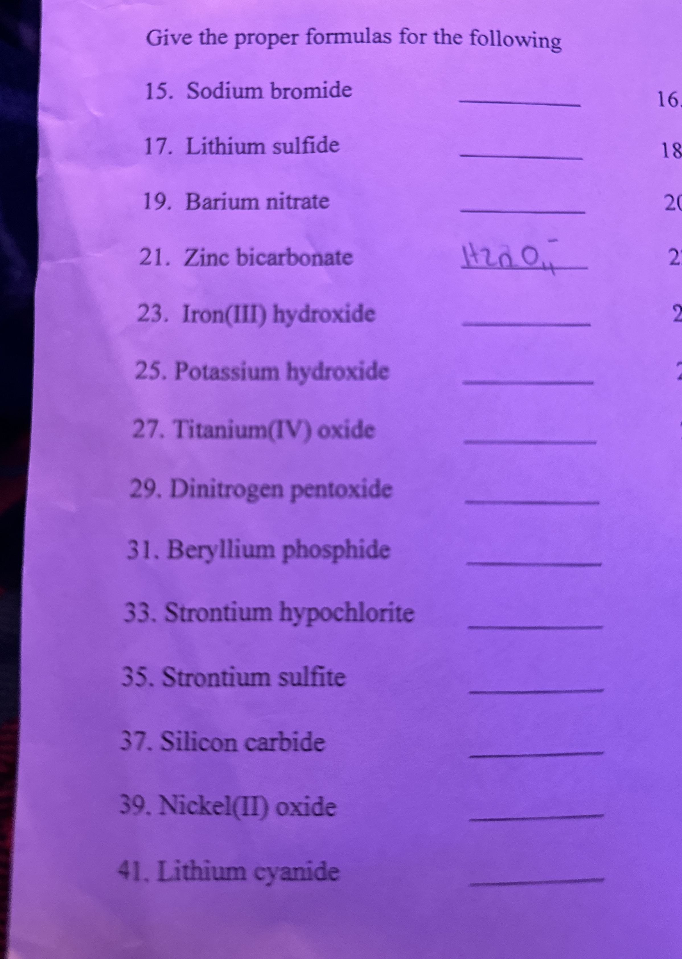 Solved Give the proper formulas for the followingSodium | Chegg.com