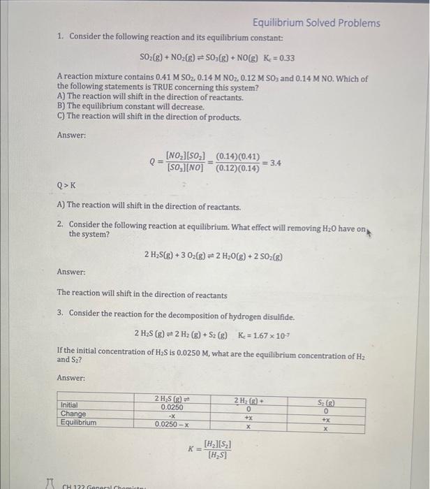 Solved 1. Consider the following reaction and its | Chegg.com