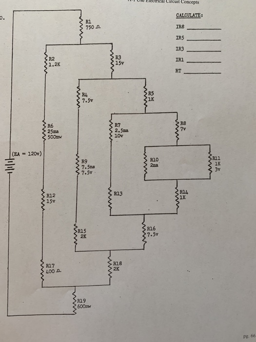 Solved cal Circuit Concepts CALCULATE: Ri 7500 IRB IR5 IR3 | Chegg.com