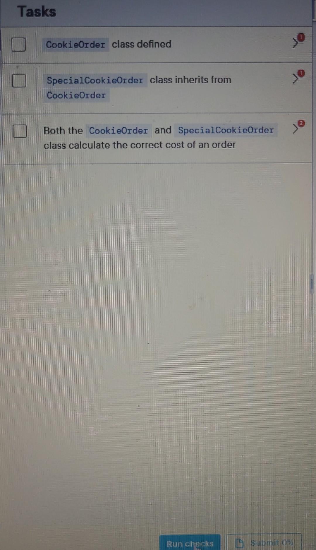 Solved SpecialCookieOrder class inherits from CookieOrder | Chegg.com