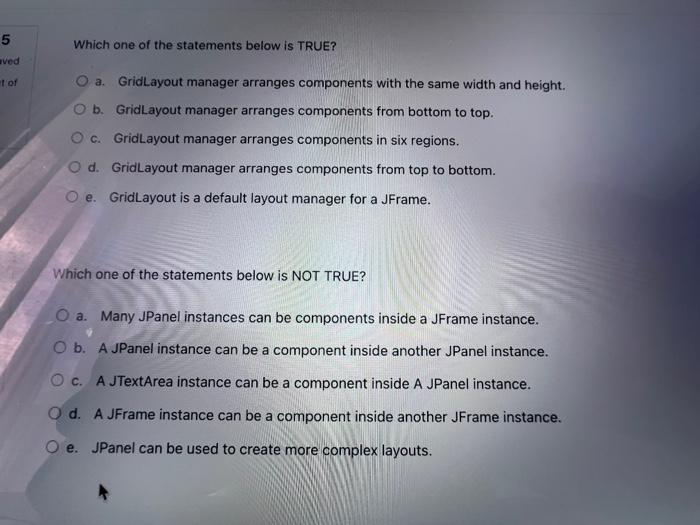 Solved Which one of the statements below is TRUE? a. | Chegg.com