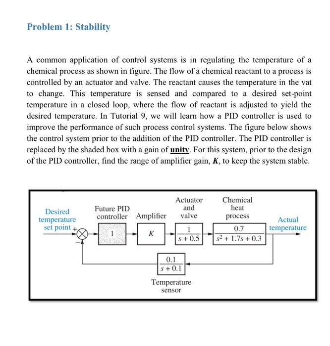 Solved A common application of control systems is in | Chegg.com