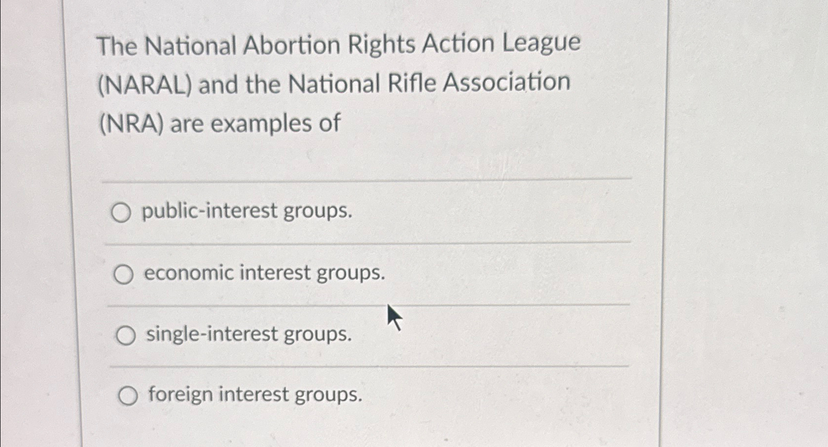 Solved The National Abortion Rights Action League (NARAL) | Chegg.com