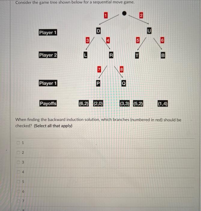 Solved Consider the game tree shown below for a sequential | Chegg.com