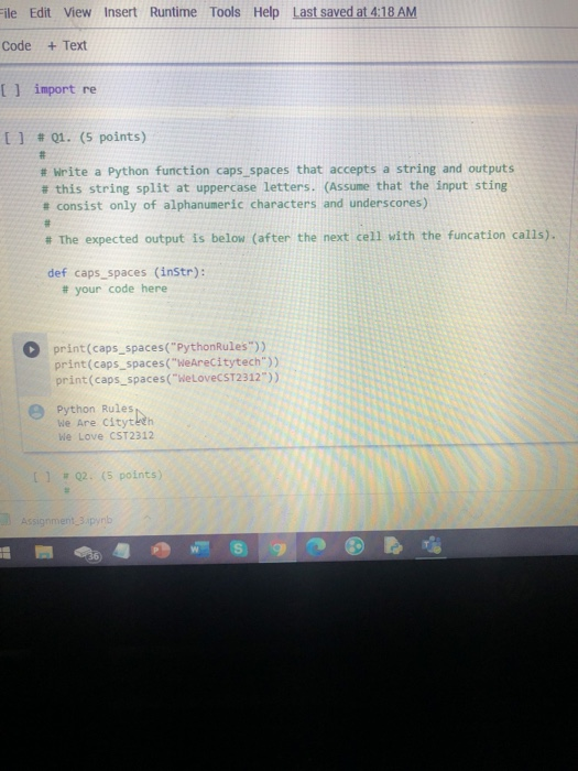 Solved File Edit View Insert Runtime Tools Help Last saved | Chegg.com
