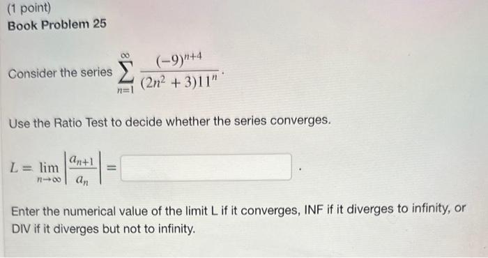 Solved Book Problem 23 Consider the series ∑n=1∞9n(−1)n+1 | Chegg.com