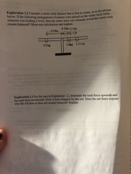 Solved Exploration 1.2 Consider a meter stick balance that | Chegg.com