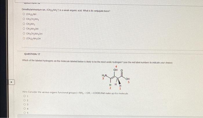 Solved Tror Dimethylammonium ion, (CH3)NH2+) is a weak | Chegg.com