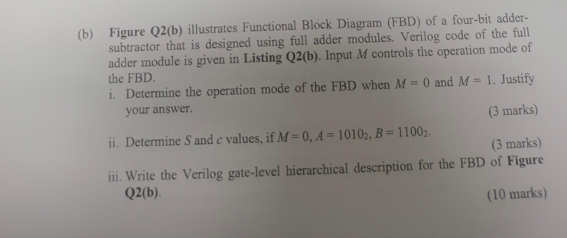 Solved B Figure Q2b Illustrates Functional Block Diagram 