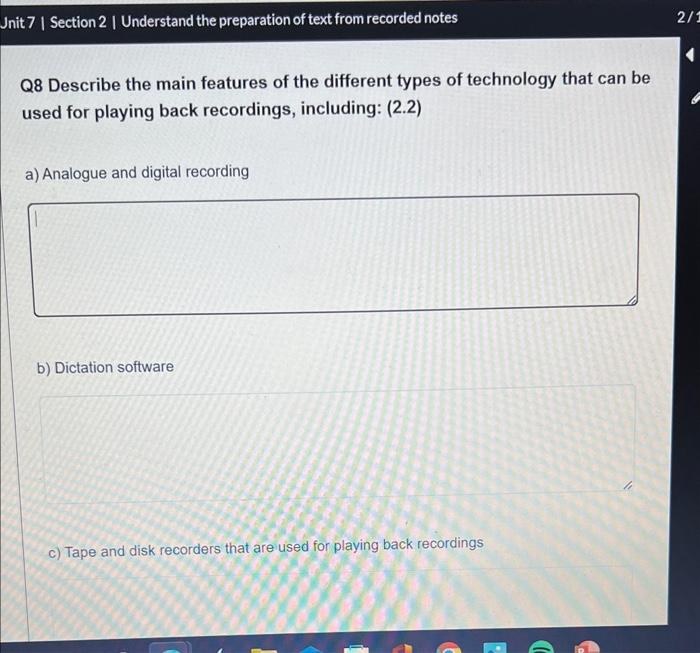 Solved Q8 Describe the main features of the different types | Chegg.com
