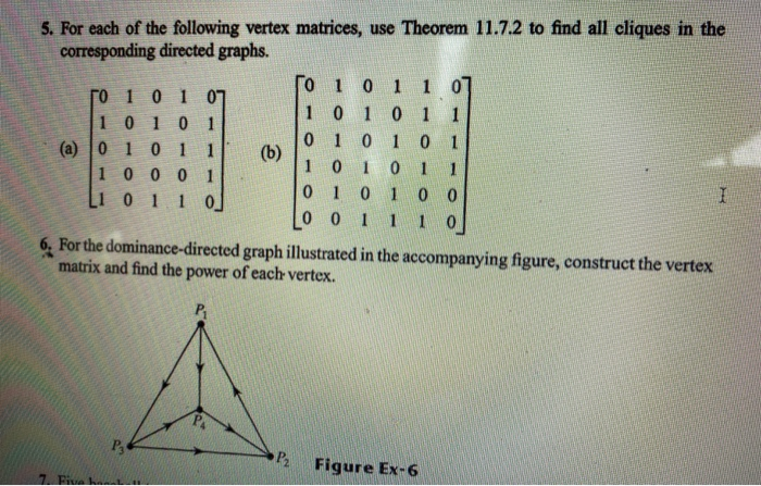 Solved 5. For each of the following vertex matrices, use | Chegg.com