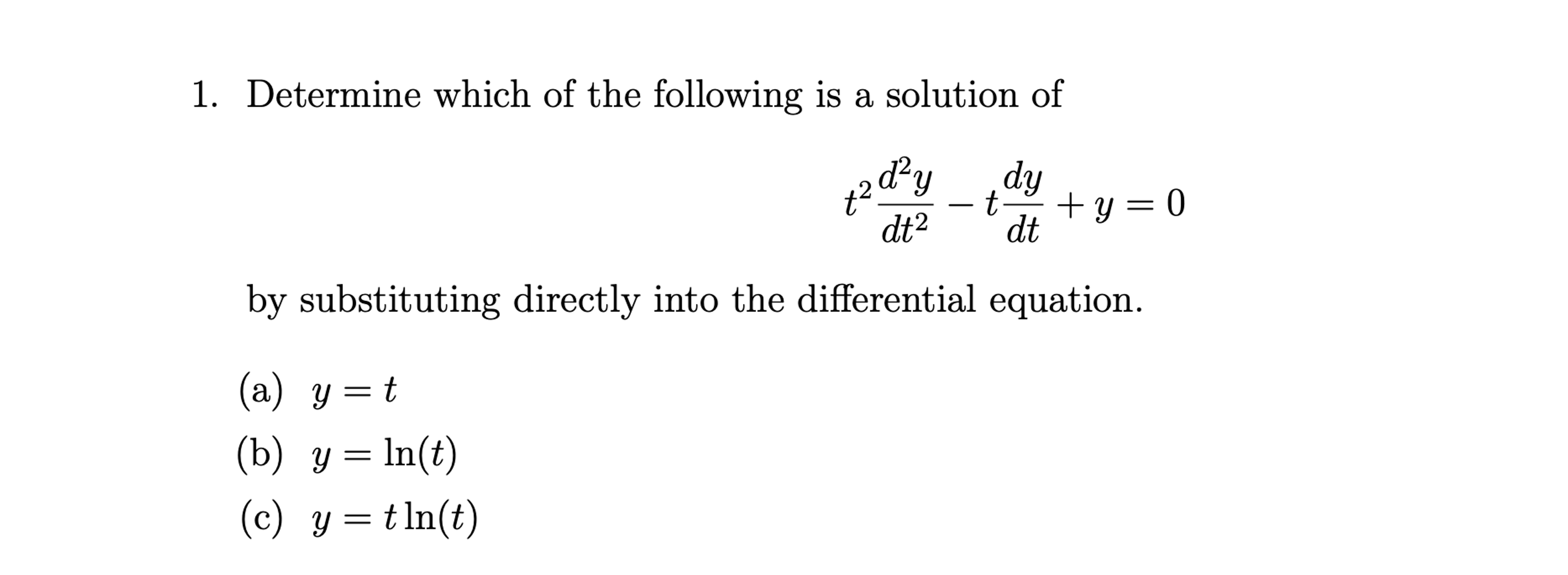 Solved Determine which of the following is a solution | Chegg.com