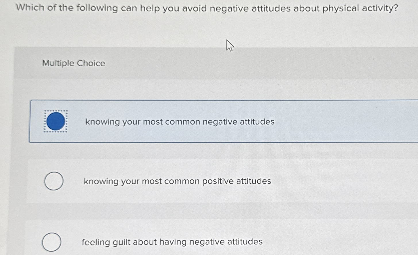 Solved Which of the following can help you avoid negative | Chegg.com
