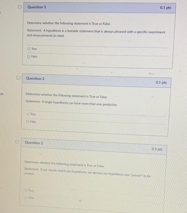 Solved Determine whether the following statement is True or | Chegg.com