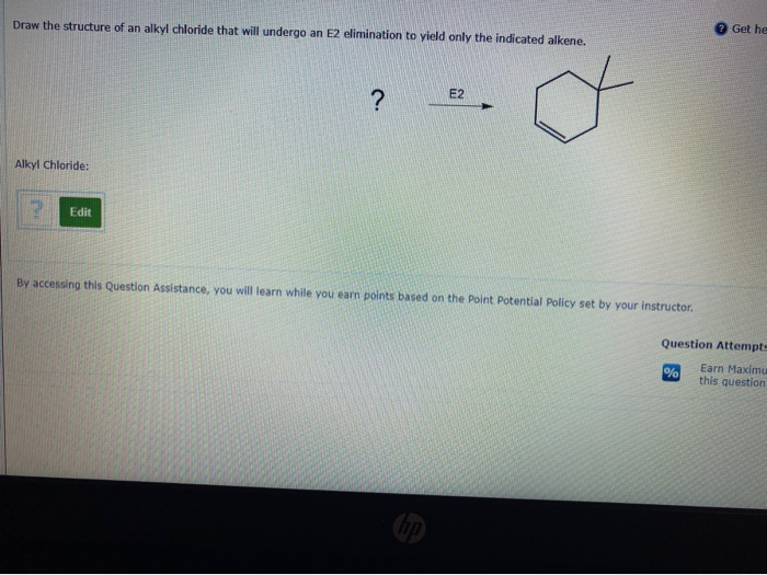 Solved Draw the structure of an alkyl chloride that will | Chegg.com