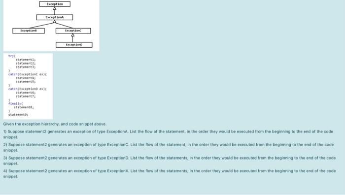Solved Exception Exception Exception Exception Exception try | Chegg.com