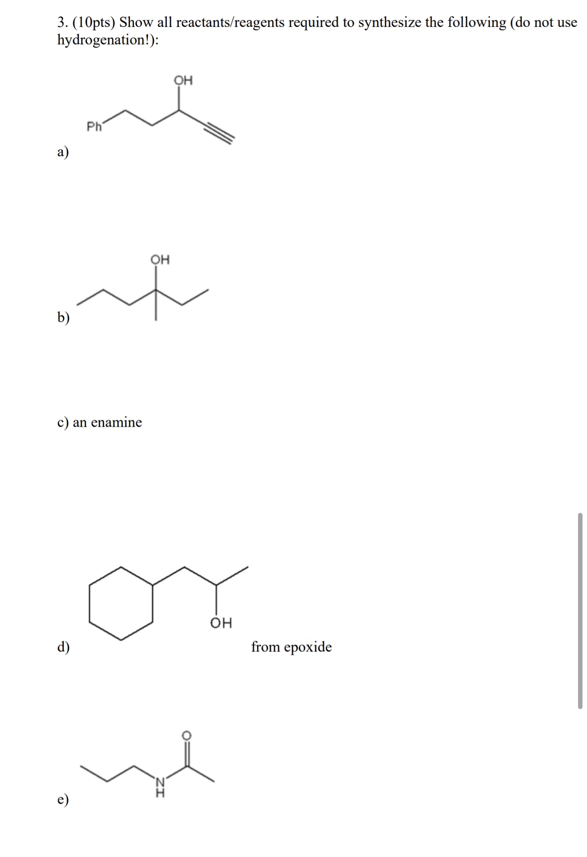 Solved (10pts) ﻿Show all reactants/reagents required to | Chegg.com