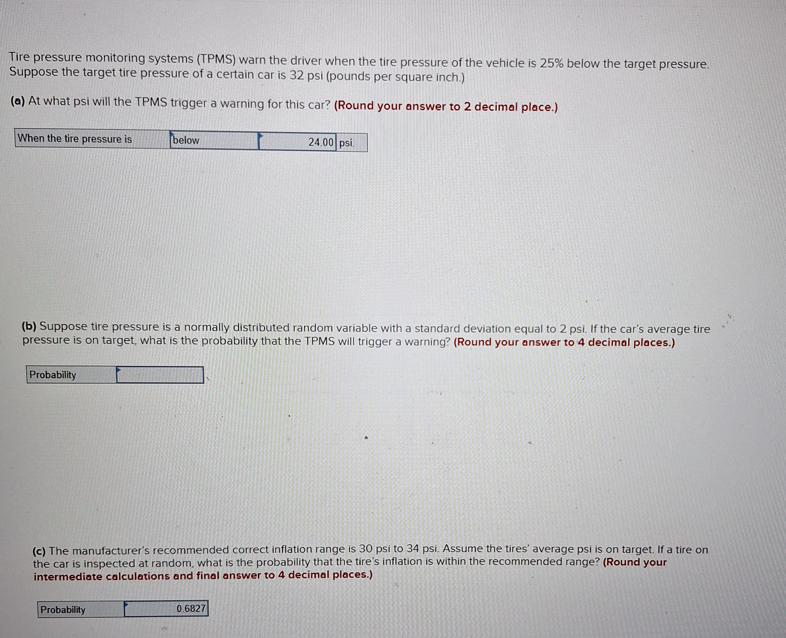 Solved Tire pressure monitoring systems (TPMS) ﻿warn the | Chegg.com